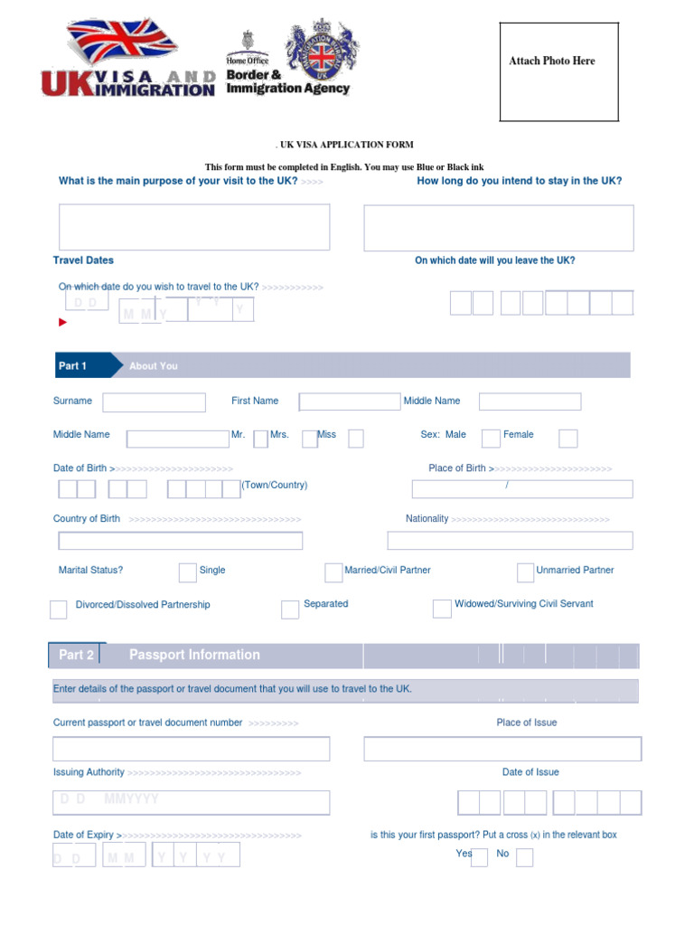 Uk Visa Application Form1 | PDF | Travel Visa | Information