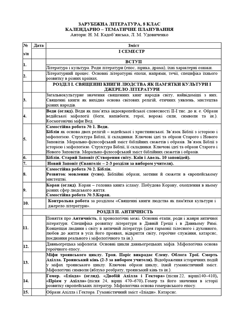 Zarubizhna 8kl | PDF