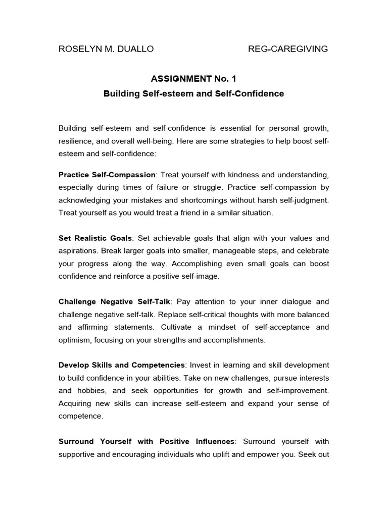 3building Self-Esteem and Self Confidence | PDF | Self Esteem ...