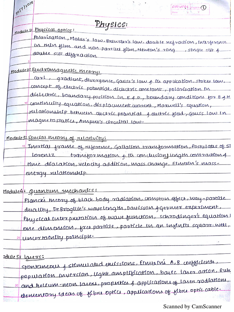 Physics All Modules - Notes (1) | PDF