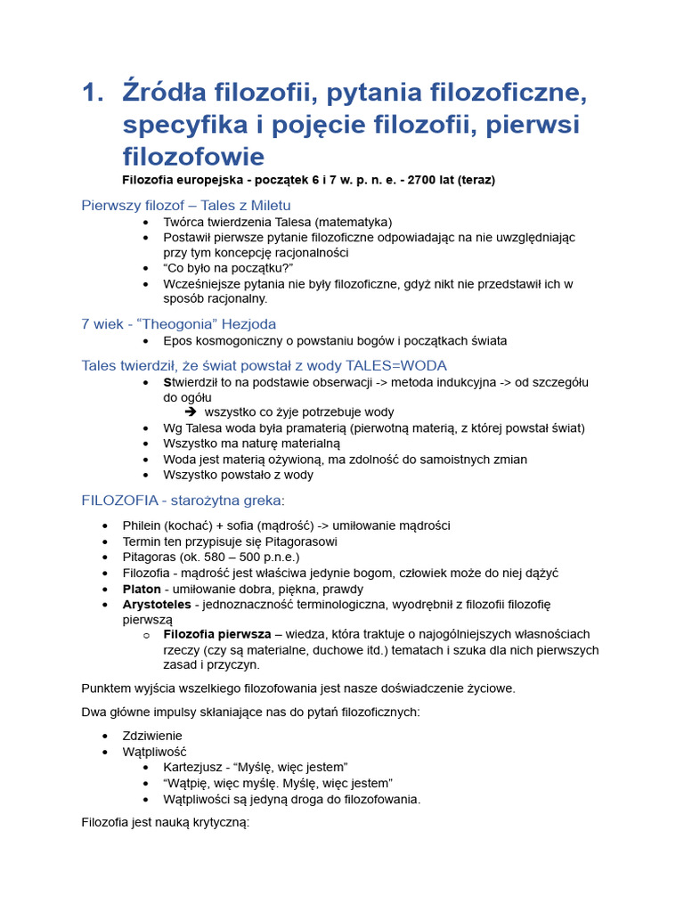 Filozofia - Egzamin | PDF