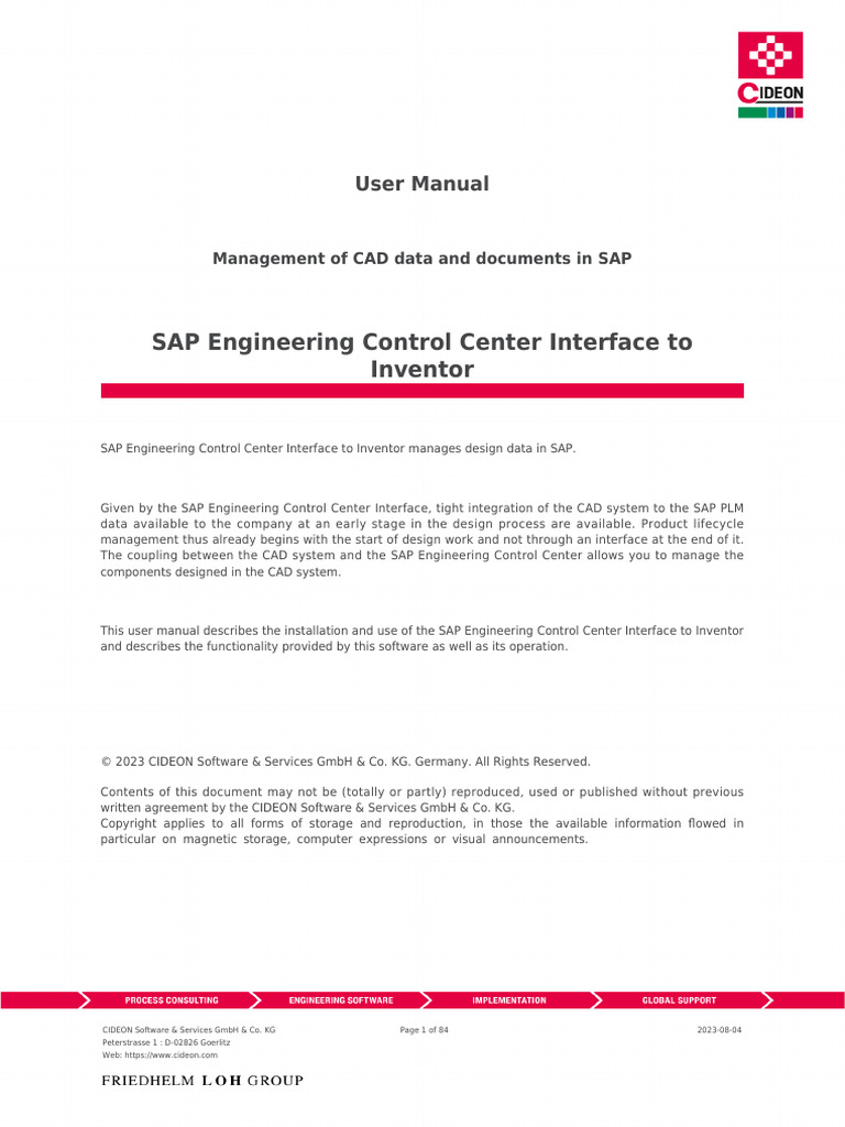 CIDEON ECTR Interface To Inventor User Manual | PDF | Graphical User Interfaces | World Wide Web