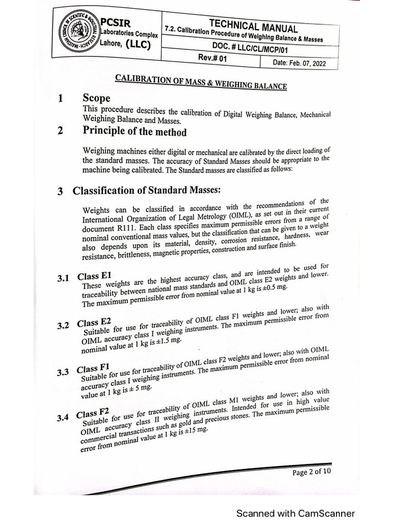 Masses & Balance Lab Procedures | PDF