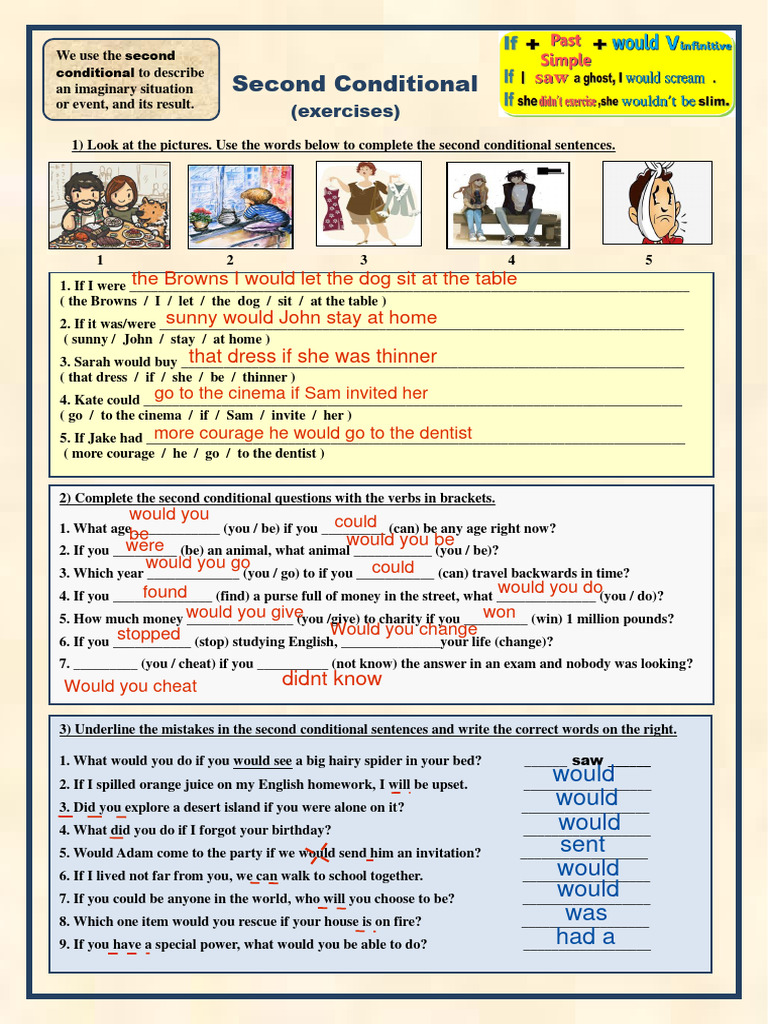 Second Conditional Exercises Grammar | PDF | Language Mechanics | Syntax