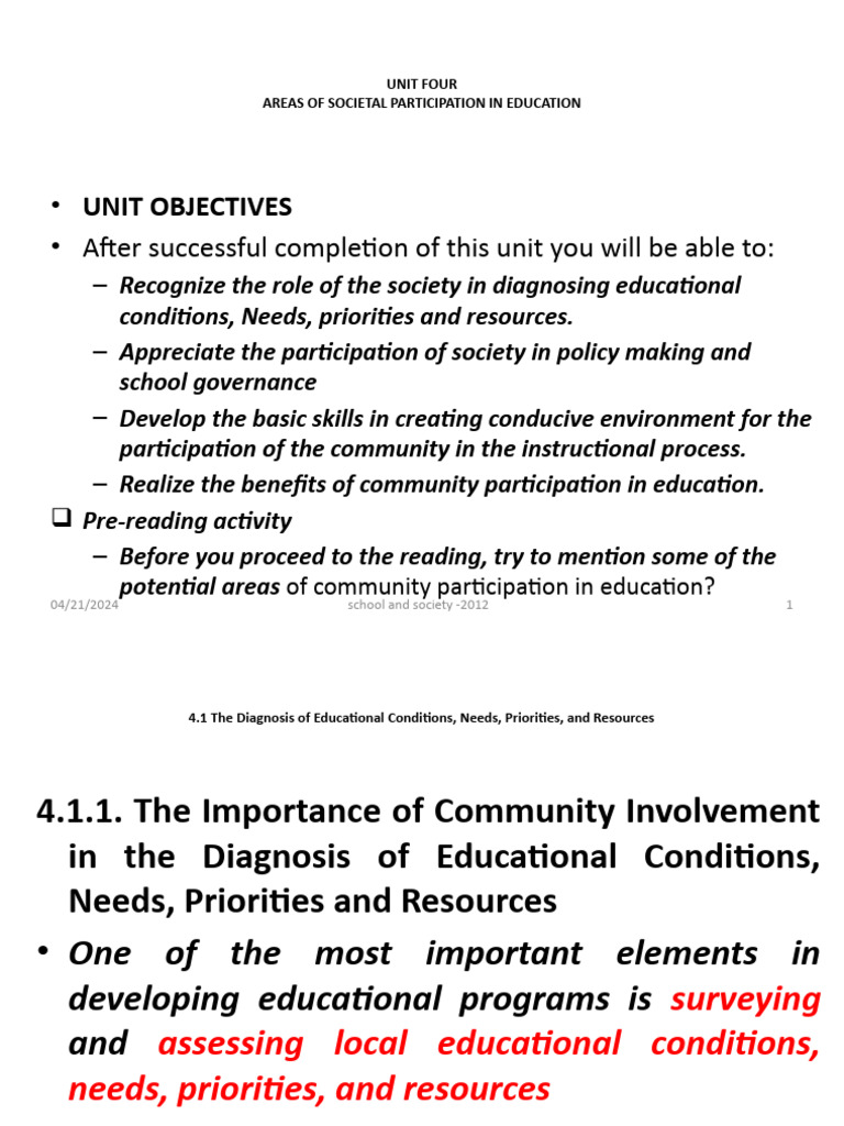 Unit 4 | PDF | Curriculum | Teachers
