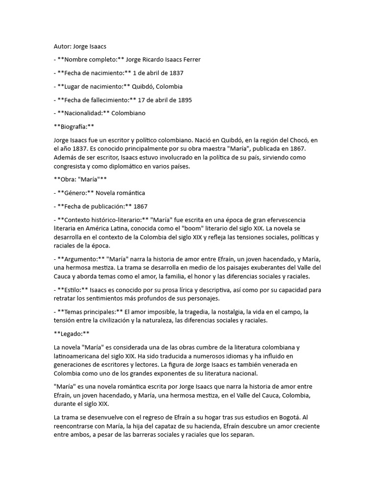 María (Jorge Isaacs) | PDF | Clásicos