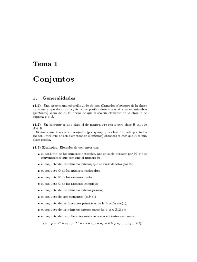 Apuntes de Algebra - Conjuntos | PDF