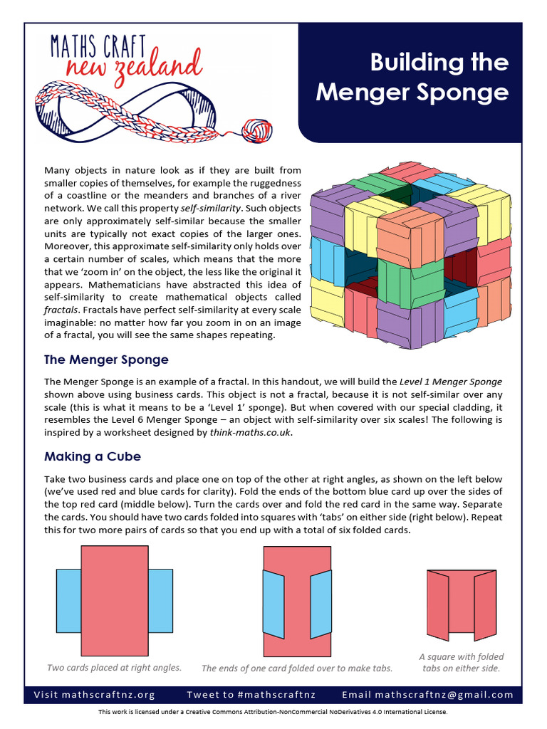 Building a Level 1 Menger Sponge | PDF | Fractal | Geometric Shapes