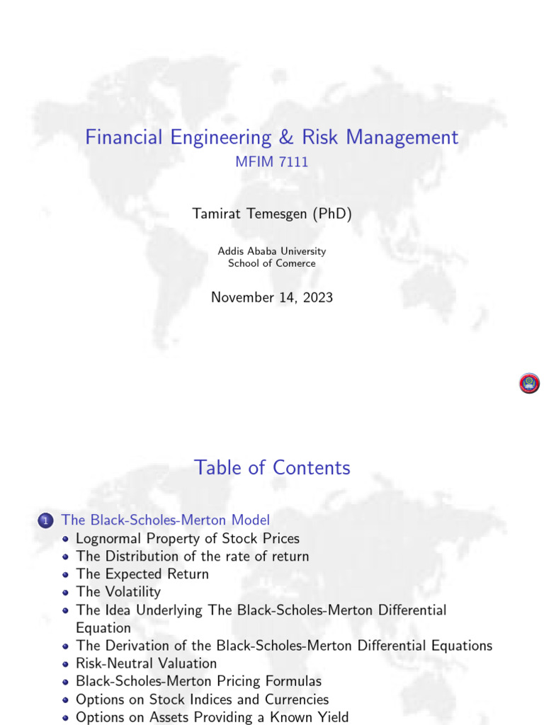 Lecture 5 | PDF | Black–Scholes Model | Option (Finance)