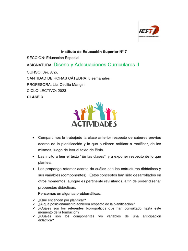 Diseño De Propuestas Didácticas Pdf