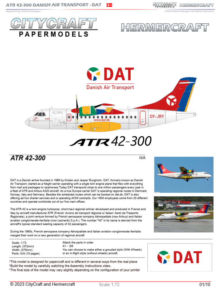 Atr 42-300 Danish Air Transport 72 | PDF | Aviation | Aircraft