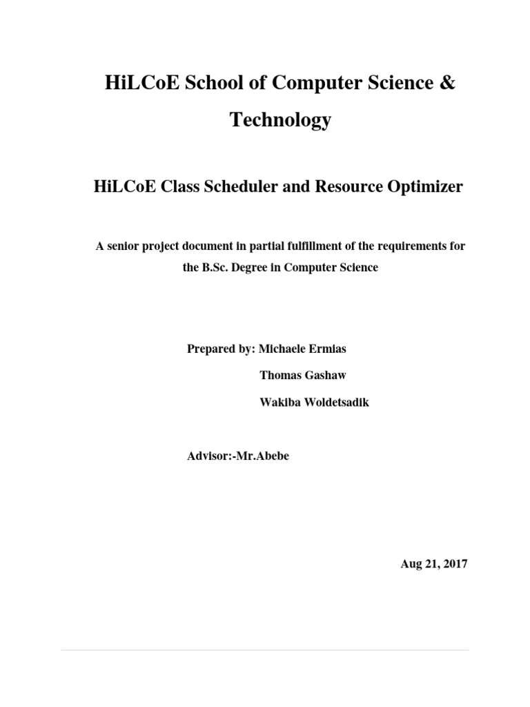 HiLCoE Class Scheduler and Resource Opti | PDF | Scheduling (Production ...