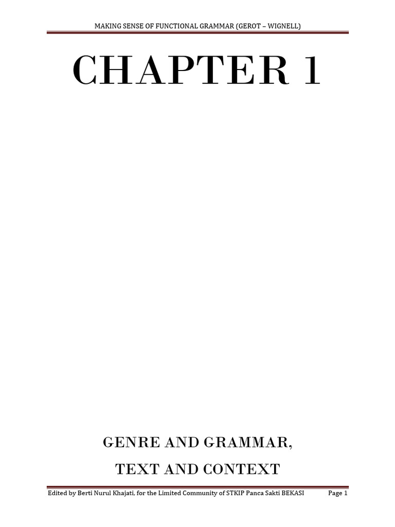 Making Sense of Functional Grammar Gerot | PDF | Clause | Semantics