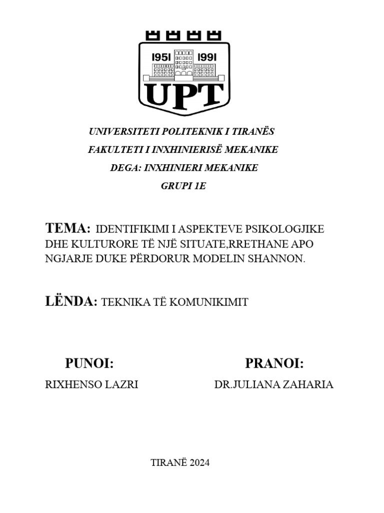 Detyra 1 Teknika Te Komunikimit | PDF