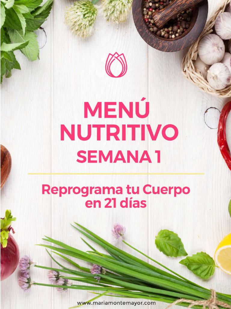 Menú Nutritivo: Guía Práctica y Sencilla | PDF | ensalada | Cilantro