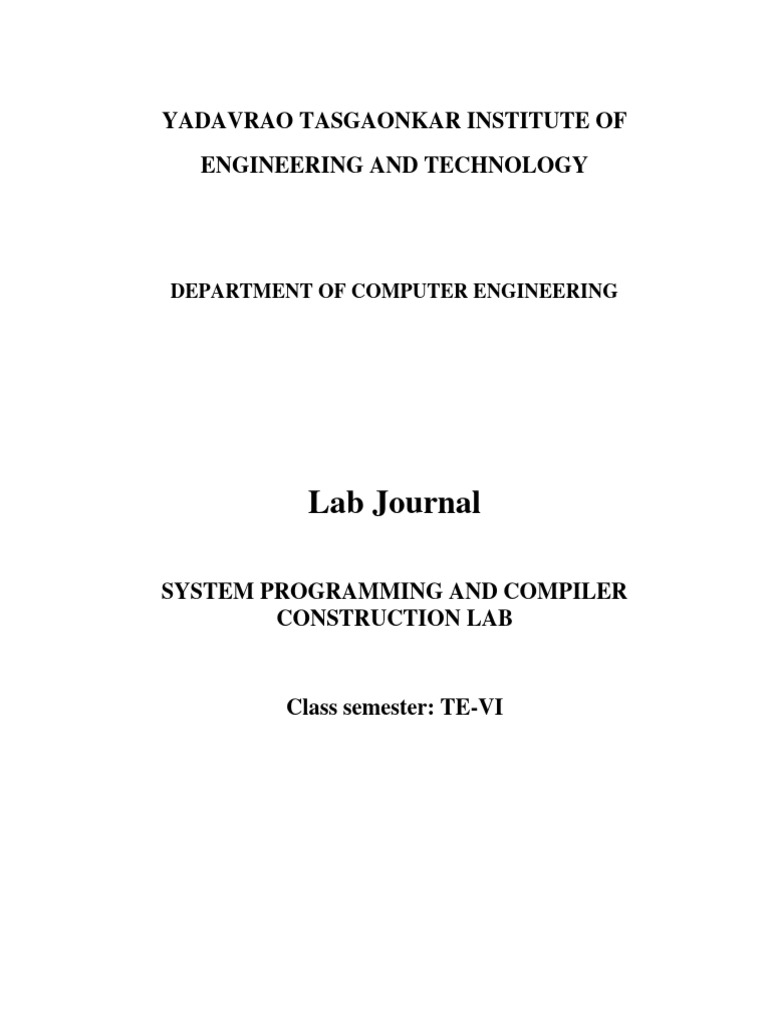 SPCC - Lab 23 24 | PDF | Parsing | Computer Programming