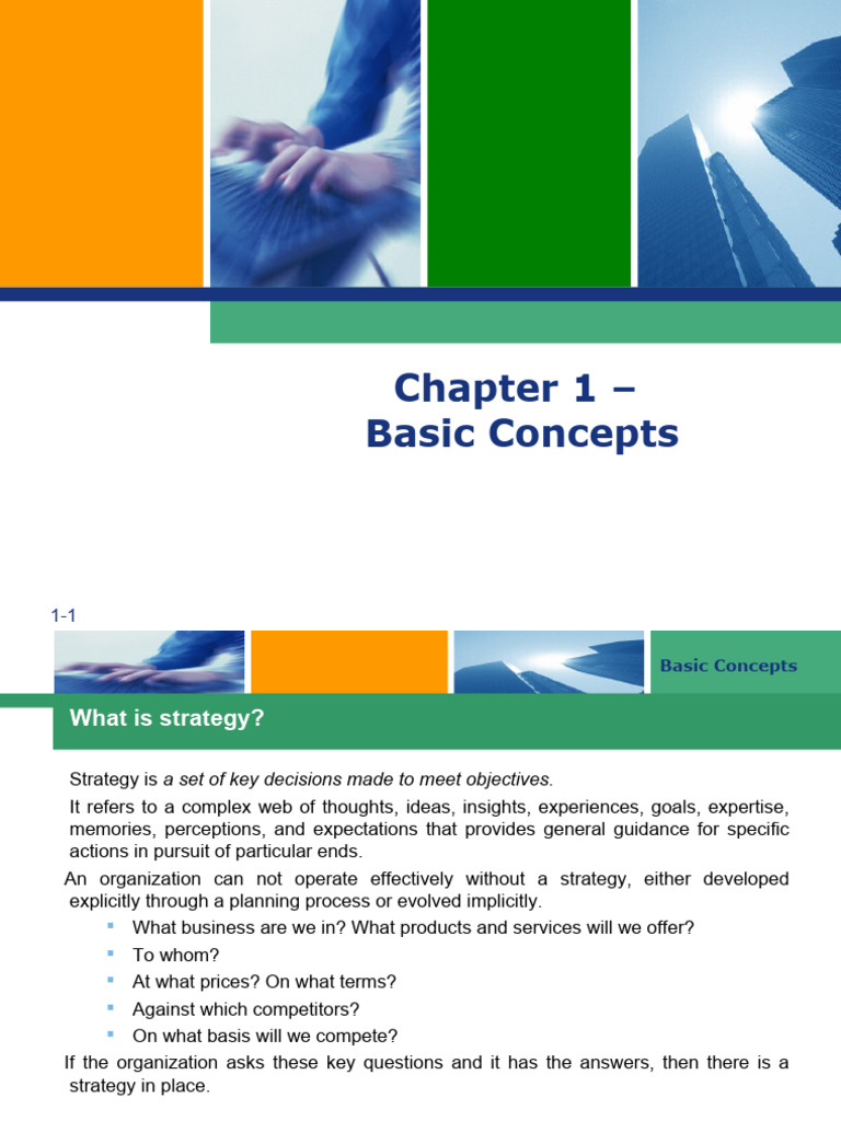 Unit 1 - Basic Concepts | PDF | Strategic Management | Strategic Planning