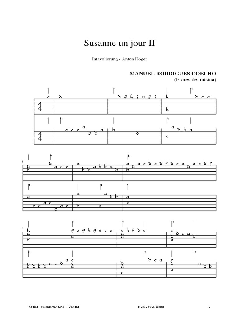 Lute Score (Tablature) | PDF