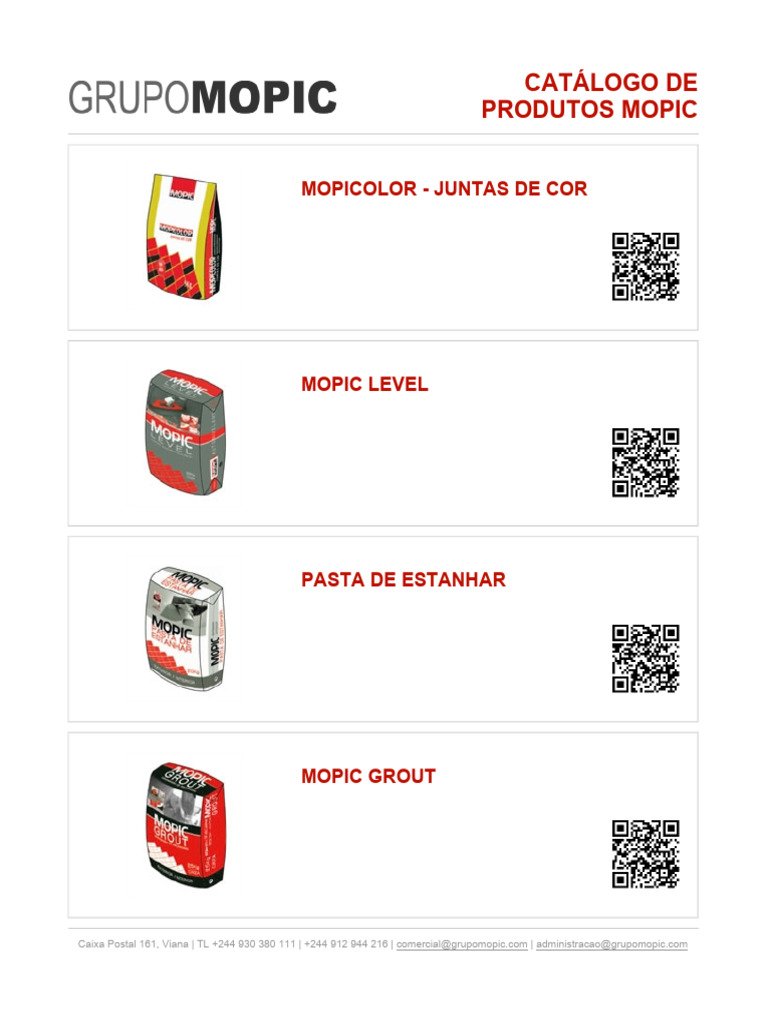 Catálogo MOPIC | PDF | Material composto | União