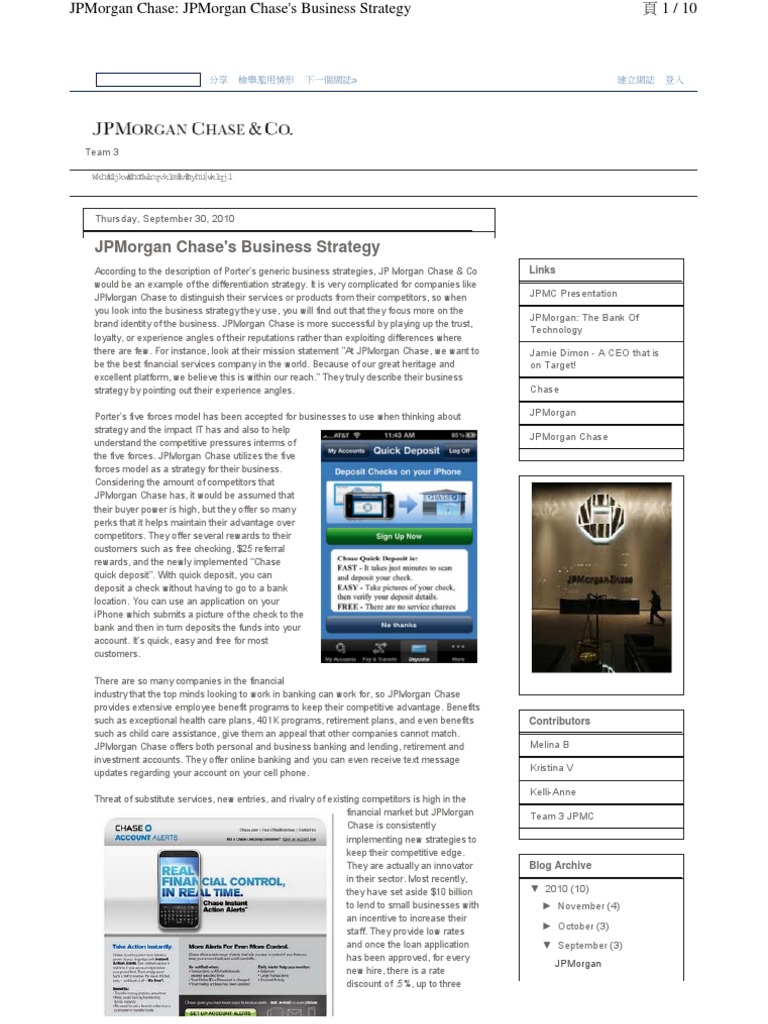 JPMorgan Chase's Differentiation Strategy | PDF | Chase Bank | Jp ...