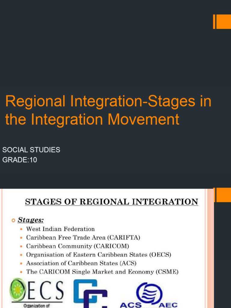Regional Integration - West Indies Federation - Stages in The Integration Movement-1 | PDF ...