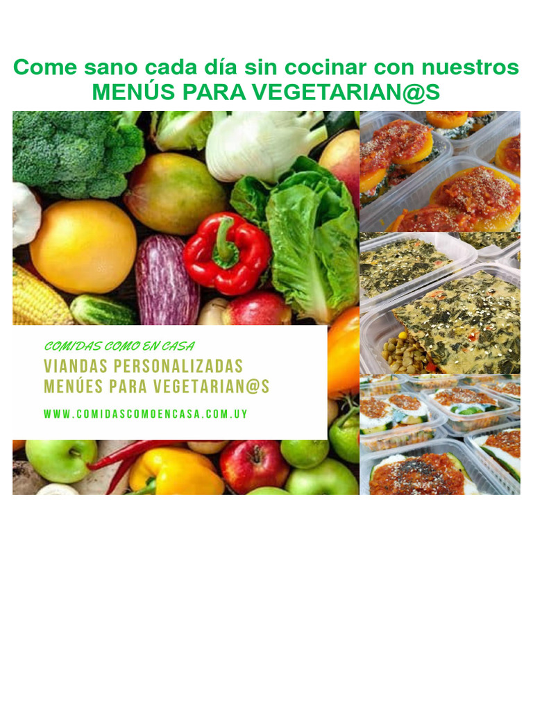 Menu Vegetariano | PDF | ensalada | Vegetales