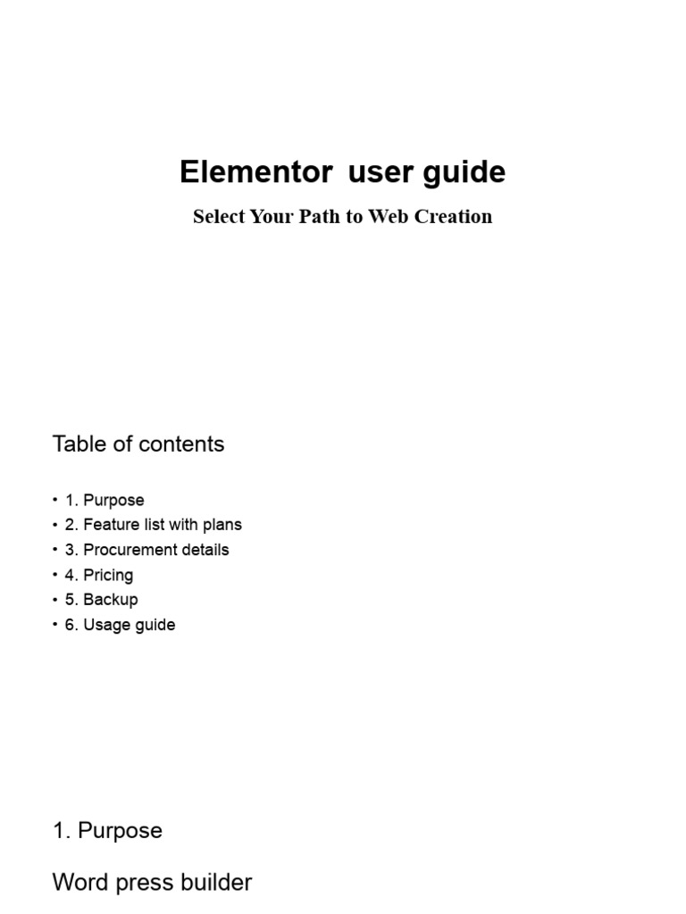 How To Use Elementor Tool | PDF | Websites | Word Press