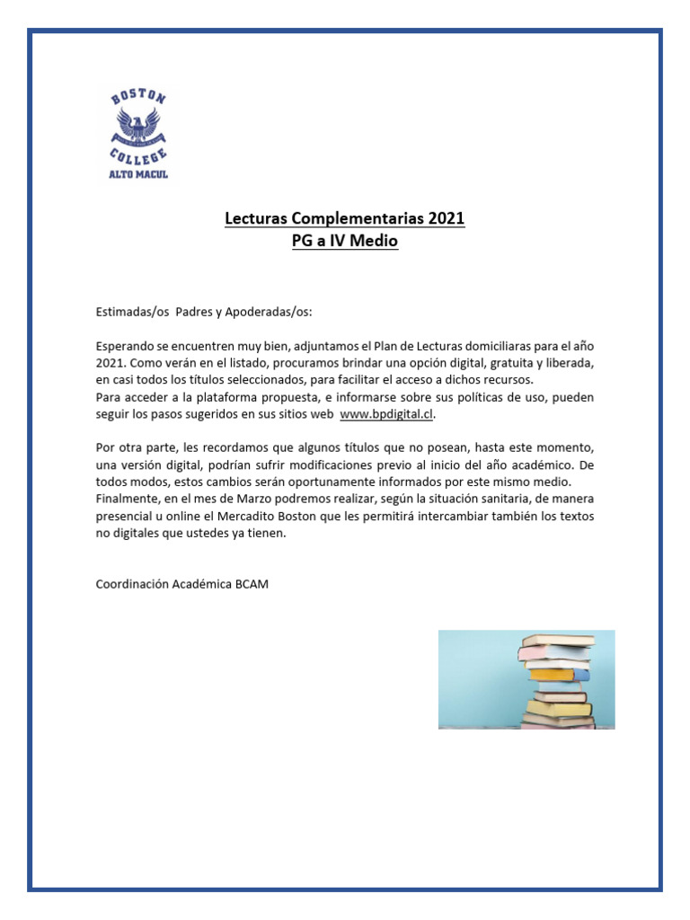 Lectura Complementaria 2021 PDF | PDF