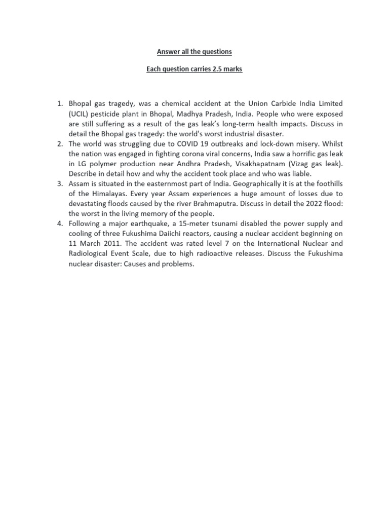 Eswd Assignment | PDF | Radioactive Contamination | Flood