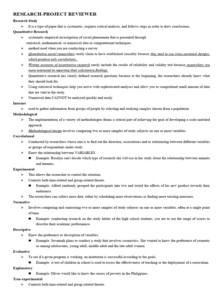 RESEARCH-PROJECT-REVIEWER | PDF | Methodology | Quantitative Research