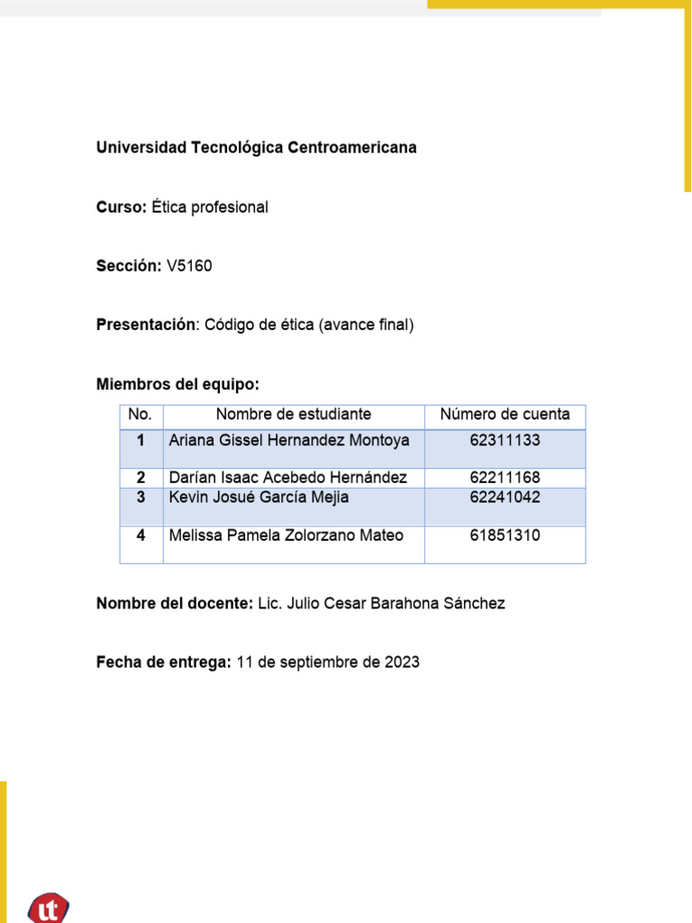 S8-Tarea 8 Presentación Final Del Código de Ética | PDF ... S8-Tarea 8 Presentación Final Del Código de Ética | PDF ...