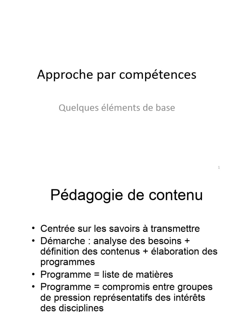 Approche Par Compã© Tences 1 | PDF | Compétence (Ressources humaines ...