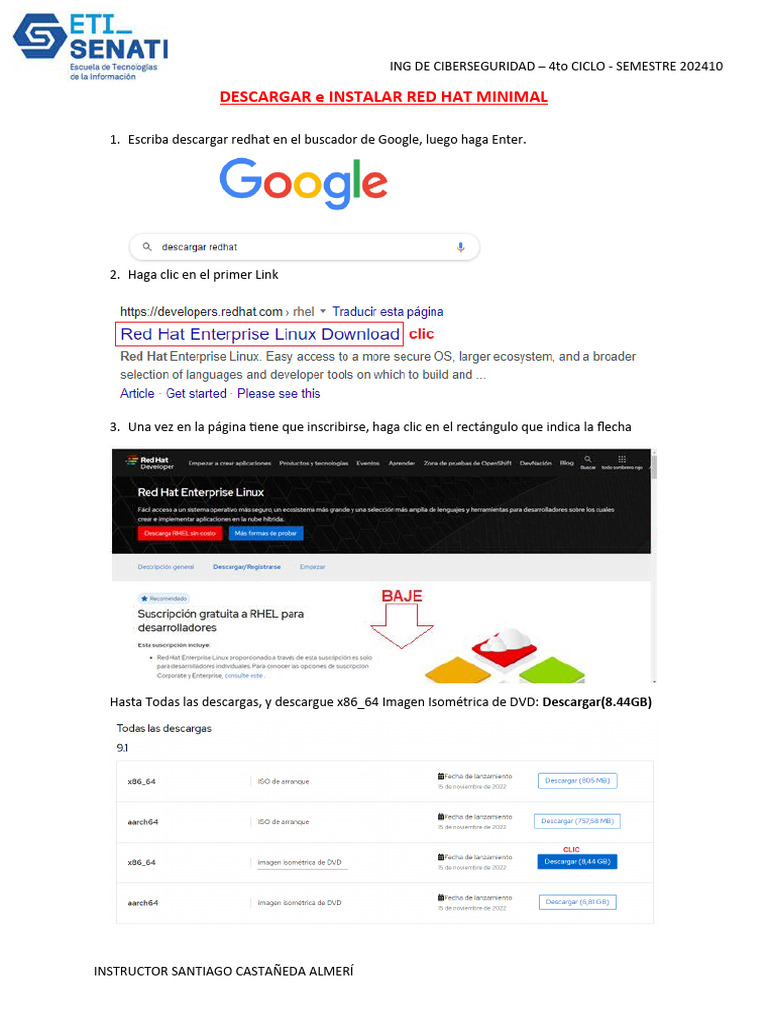 TAREA 00 Instalación de Red Hat | PDF | La seguridad informática | Seguridad
