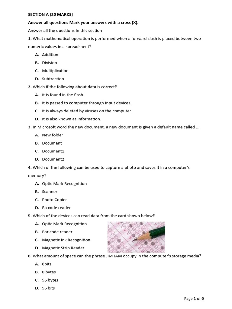 Grade 9 Computer Studies Test 1 Term 1 2024 | PDF | Computer Data ...