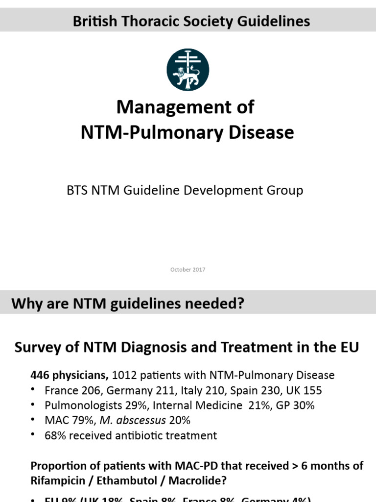 BTS NTM Guideline - Slide Set | PDF | Lung Cancer | Epidemiology