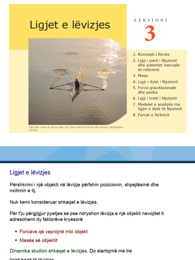 Leksioni 3 - Ligjet e Levizjes | PDF