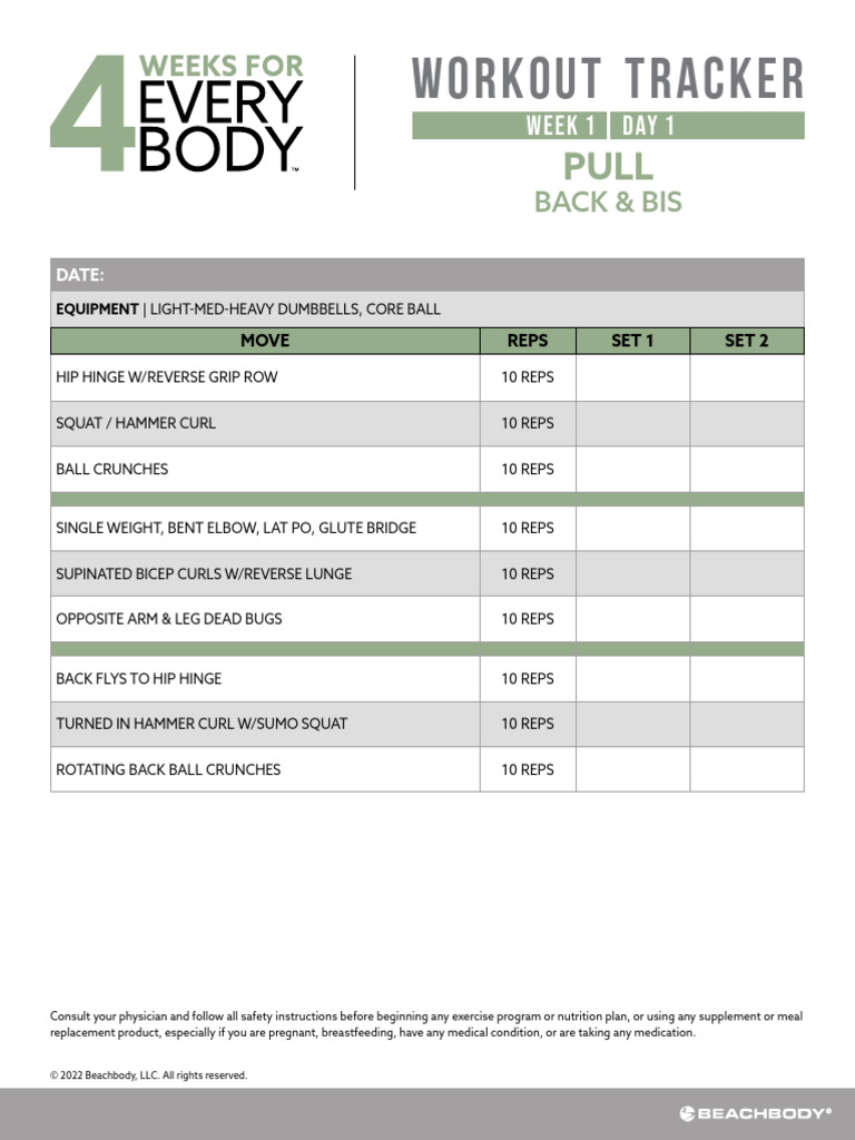 Tracker Week 1 | PDF | Weight Training | Physical Exercise