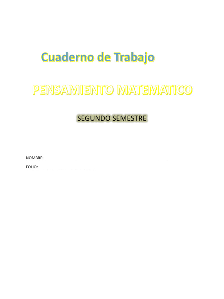 Pensamiento Matematico II Cuadernillo 094219 | PDF