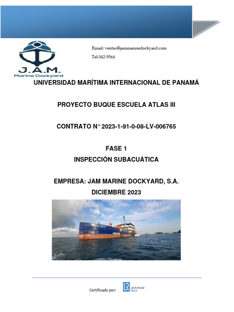 Inspección Subacuática Buque Atlas III | PDF | Buques | Embarcación