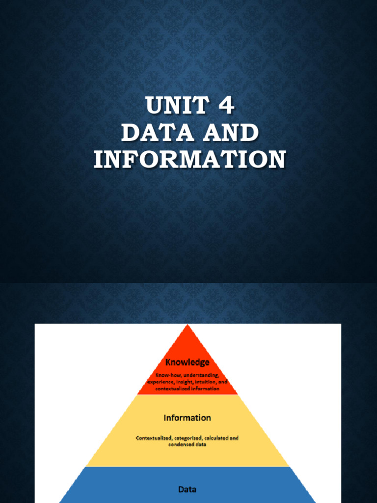 Unit 4 - Data and Information | Download Free PDF | Information | Data
