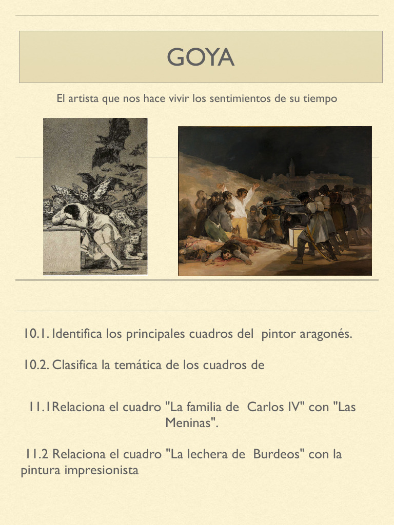 Goya: Arte, Temáticas y Comparaciones | PDF | Francisco Goya | Obras de ...