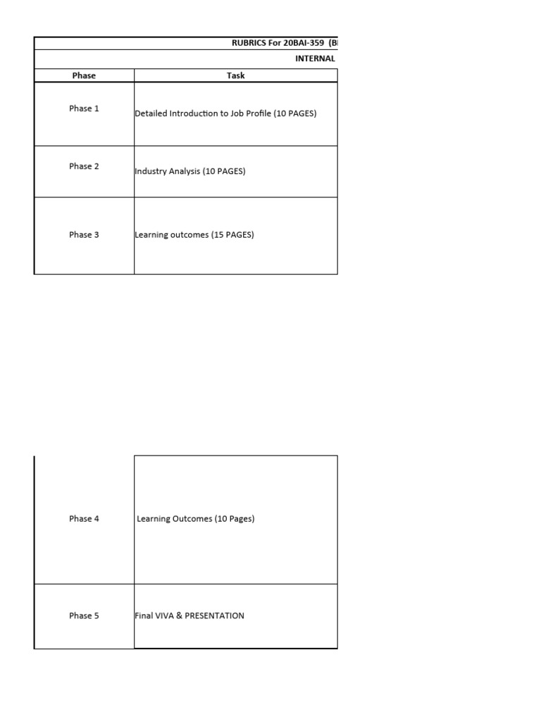 Industry Internship Project Rubrics | PDF | Business