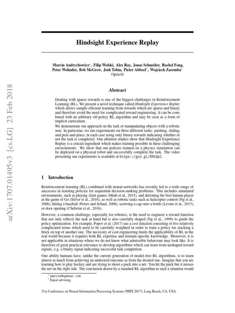 HER | PDF | Machine Learning | Artificial Intelligence