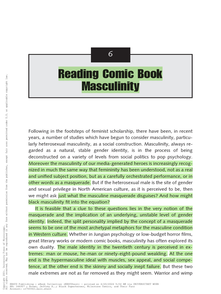 Reading Comic Book Masculinities | PDF | Masculinity | Superman
