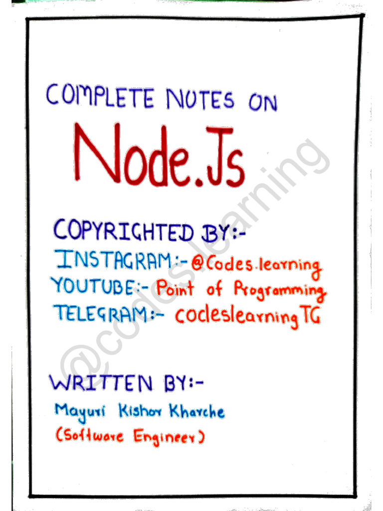 Node - Js Handwritten Notes | PDF