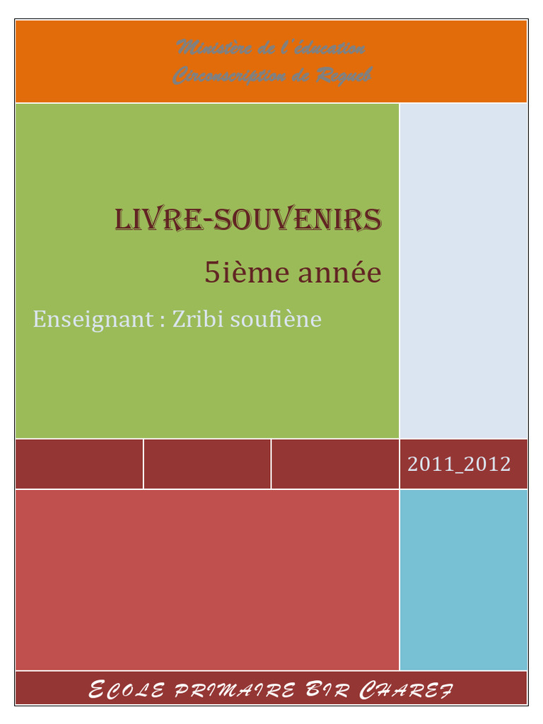 Livre de souvenirs 5ème année primaire | PDF | Tunisie