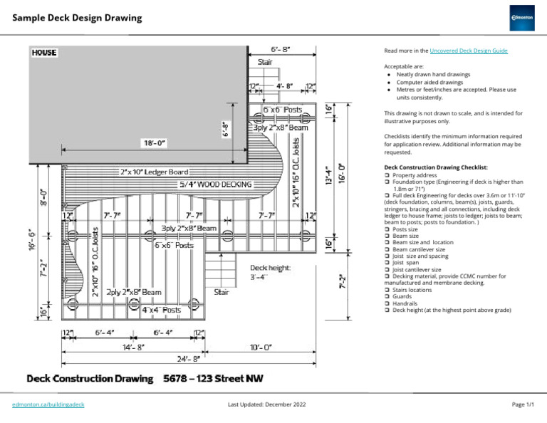 Sample Deck Design Drawing | PDF