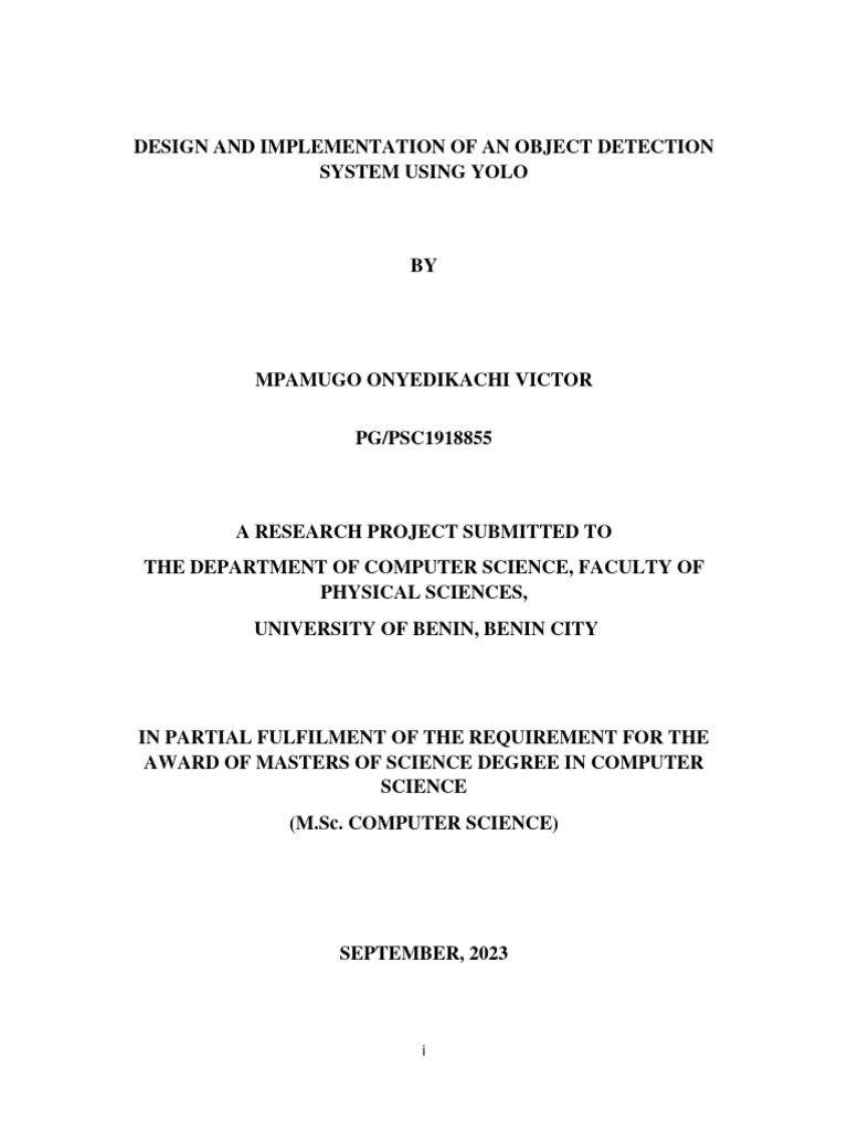 The Projects Prelim Pages | PDF | Algorithms | Deep Learning