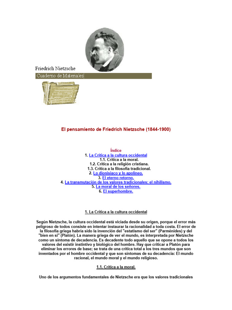 Nietzsche Conceptos | PDF | Friedrich Nietzsche | Moralidad