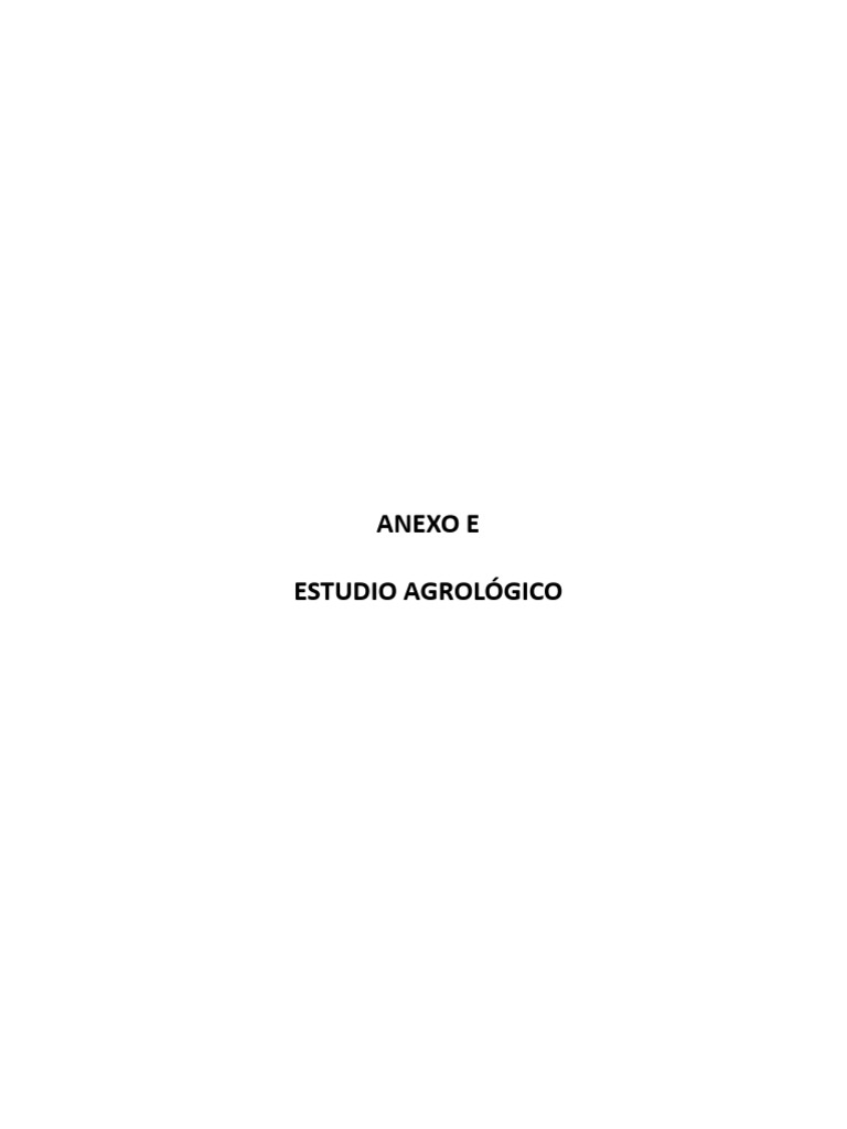 ANEXO_E_-_Estudio_Agrologico | PDF | Suelo | Cartografía